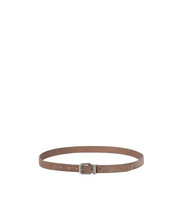 Brunello Cucinelli Leather Belt With Engraved Details - Light Brown