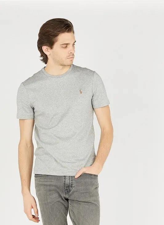 Polo Ralph Lauren Logo Embroidered Crewneck T-shirt - Gray