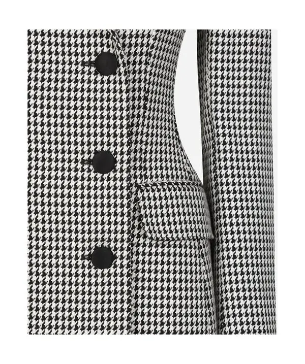 Dolce & Gabbana Double-breasted Houndstooth Blazer - Grey