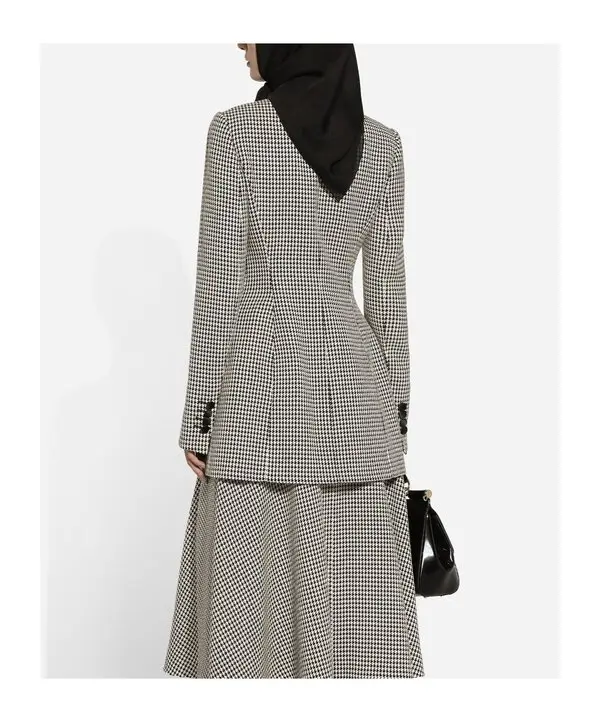 Dolce & Gabbana Double-breasted Houndstooth Blazer - Grey