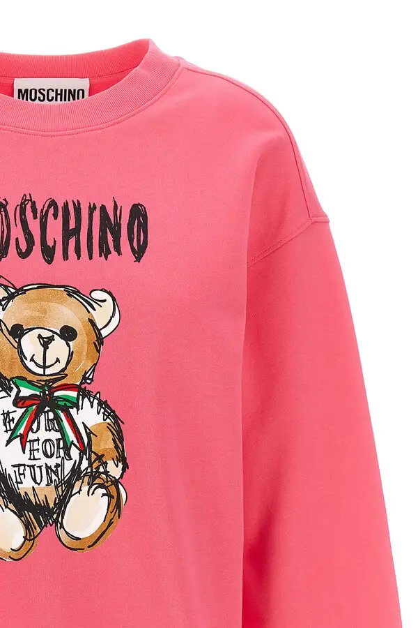 Moschino Teddy Bear Printed Crewneck Sweatshirt