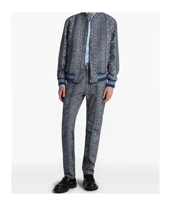 Etro Wool-blend Bomber Jacket With Floral And Medallion Motif