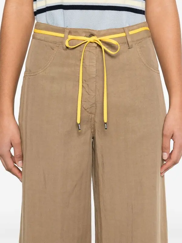 Aspesi Striped Wide-leg Trousers With Buckled Waist