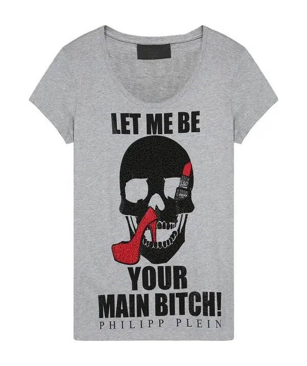 Philipp Plein Embellished Skull Graphic T-shirt