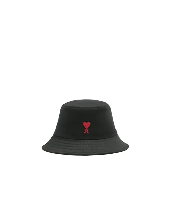 AMI Paris De Coeur Embroidered Bucket Hat - Black