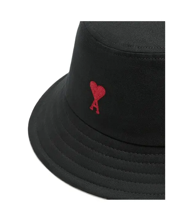 AMI Paris De Coeur Embroidered Bucket Hat