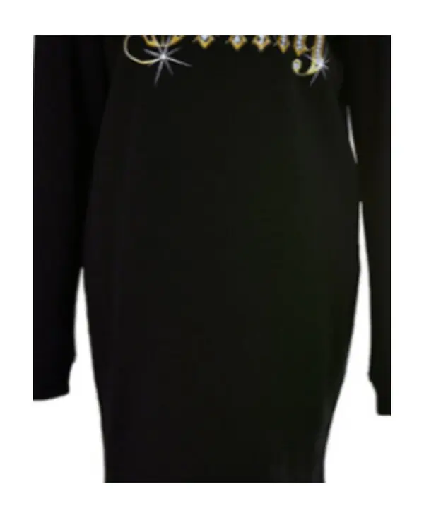 Moschino Printed Logo Long Sleeve Dress