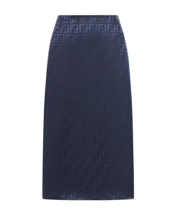 Fendi Monogram Detailed Skirt - Blue