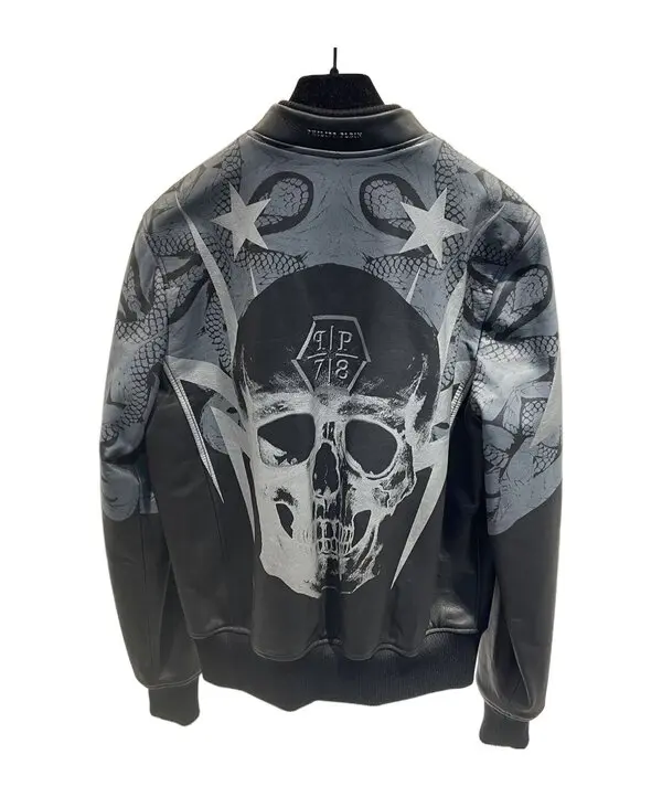 Philipp Plein Leather Bomber Jacket