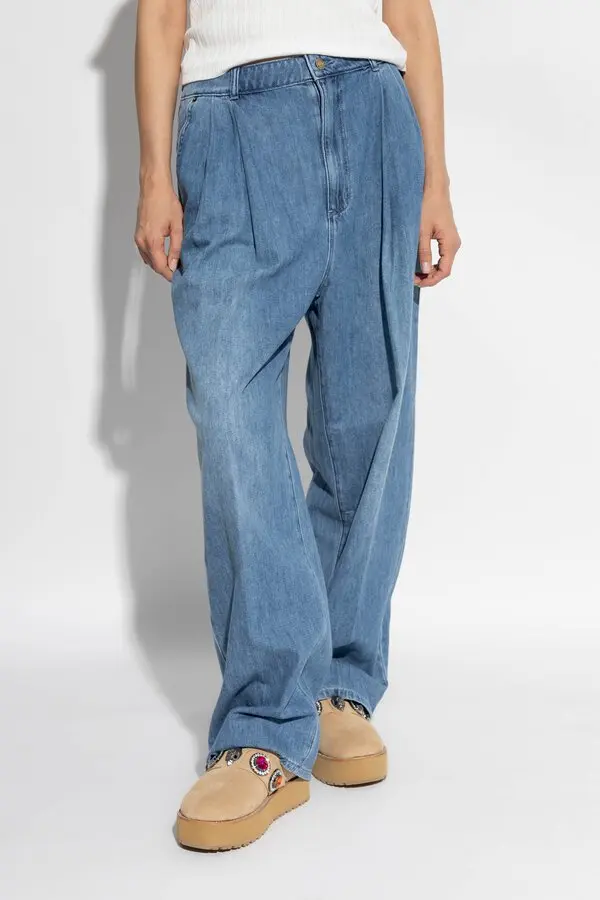 Michael Kors Pleated Wide Leg Jeans