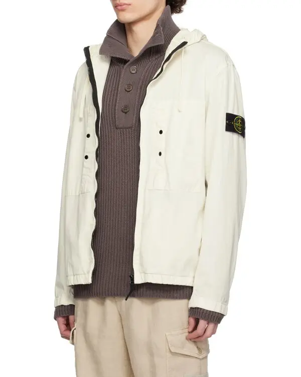 Stone Island Drawstring Hooded Jacket - Ivory