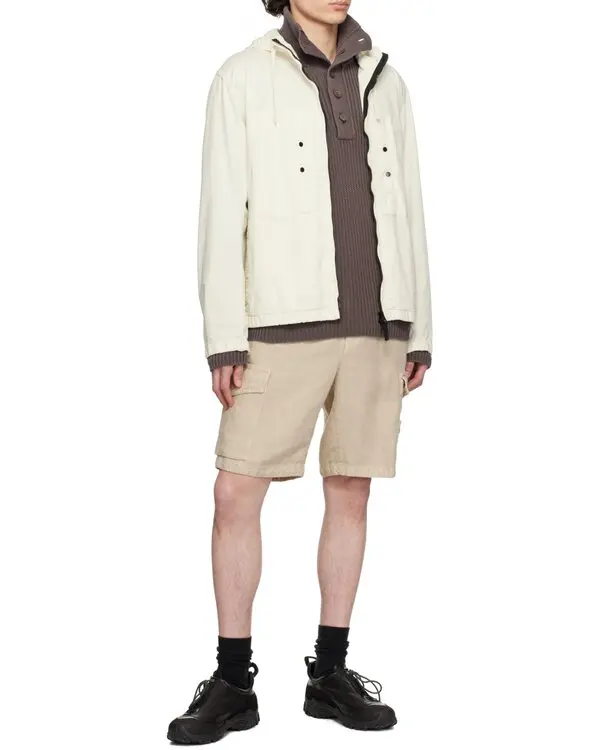 Stone Island Drawstring Hooded Jacket - Ivory