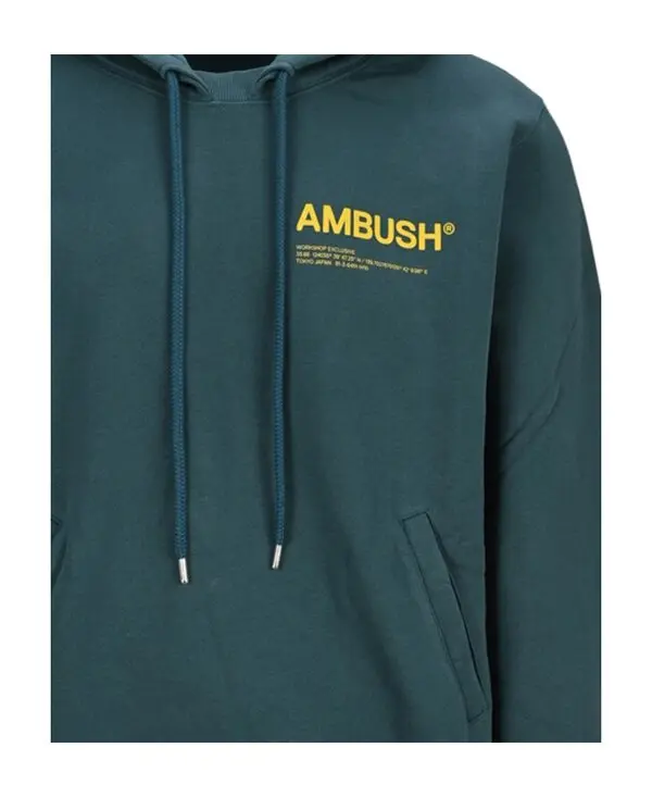 AMBUSH Hooded Sweatshirt With Chest Logo - Blue