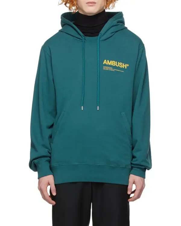 AMBUSH Hooded Sweatshirt With Chest Logo - Blue