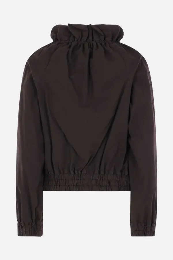 Dries Van Noten Voly Ruffled Neck Jacket - Dark Brown