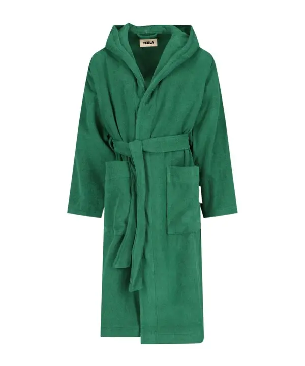 TEKLA Hooded Bathrobe - Blue-green