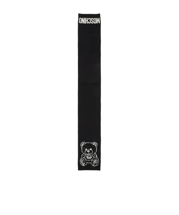 Moschino Teddy Bear Pattern Scarf - Black
