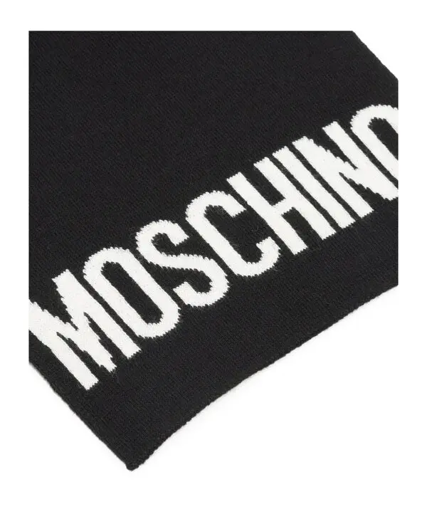 Moschino Teddy Bear Pattern Scarf - Black
