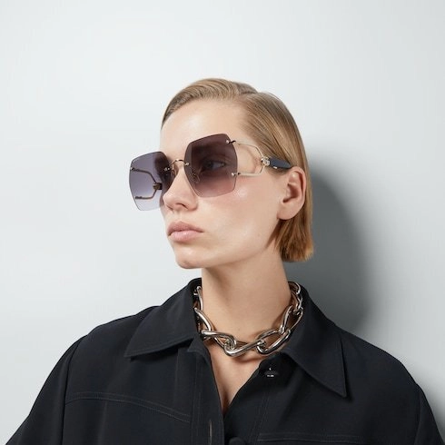 Gucci Geometric Frame Sunglasses - Gray