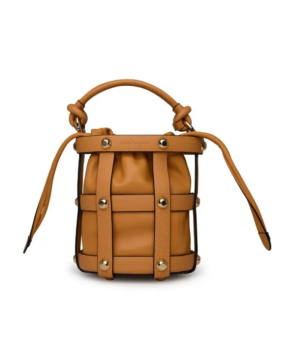 FERRAGAMO Cage Small Shoulder Bag - Brown