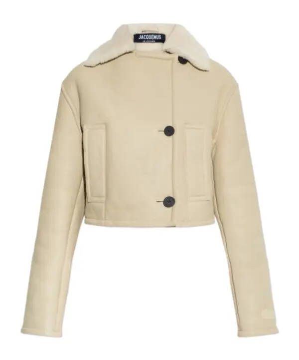 Jacquemus Double-breasted Shearling Coat - Cream