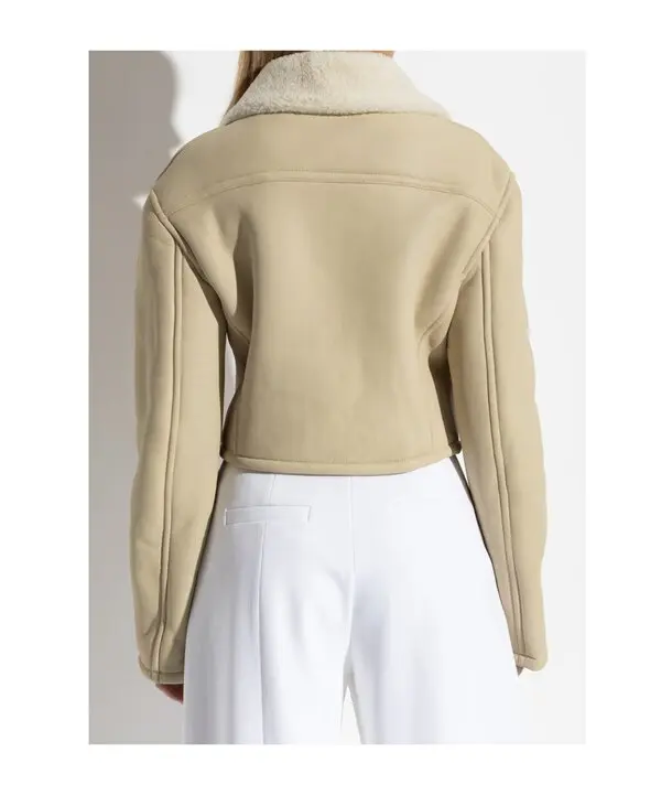 Jacquemus Double-breasted Shearling Coat - Cream