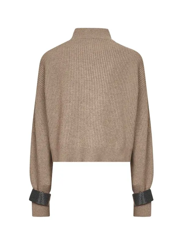 Brunello Cucinelli High Neck Monili Detailed Sweater