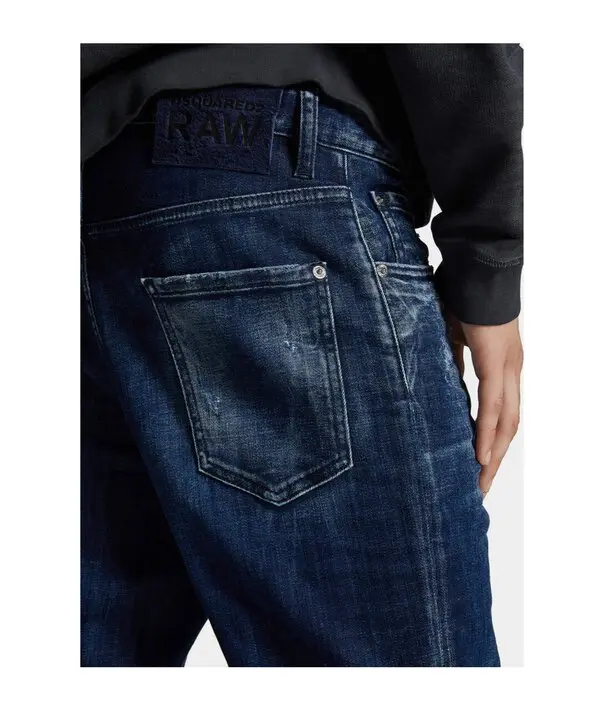 Dsquared2 Straight Leg Distressed Jeans - Navy