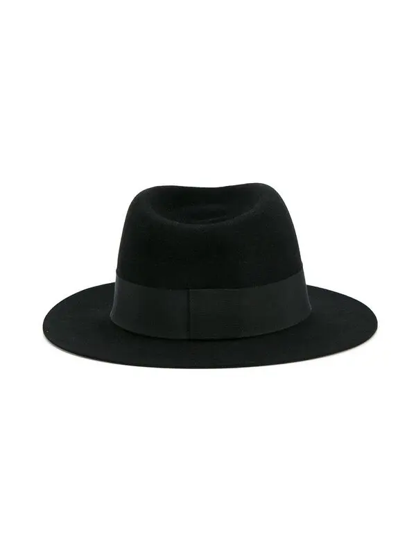 MAISON MICHEL Andre Logo Plaque Fedora Hat