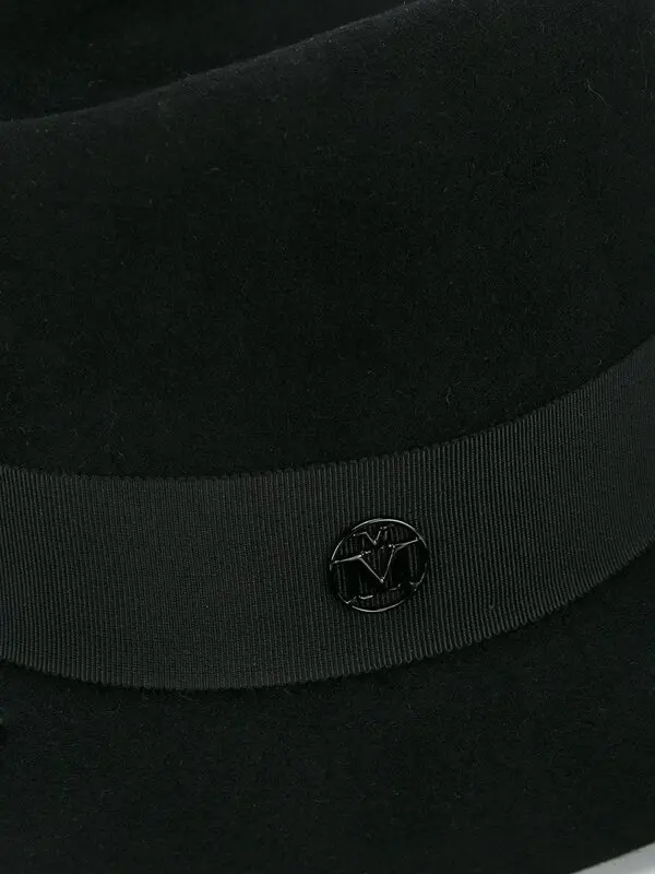 MAISON MICHEL Andre Logo Plaque Fedora Hat