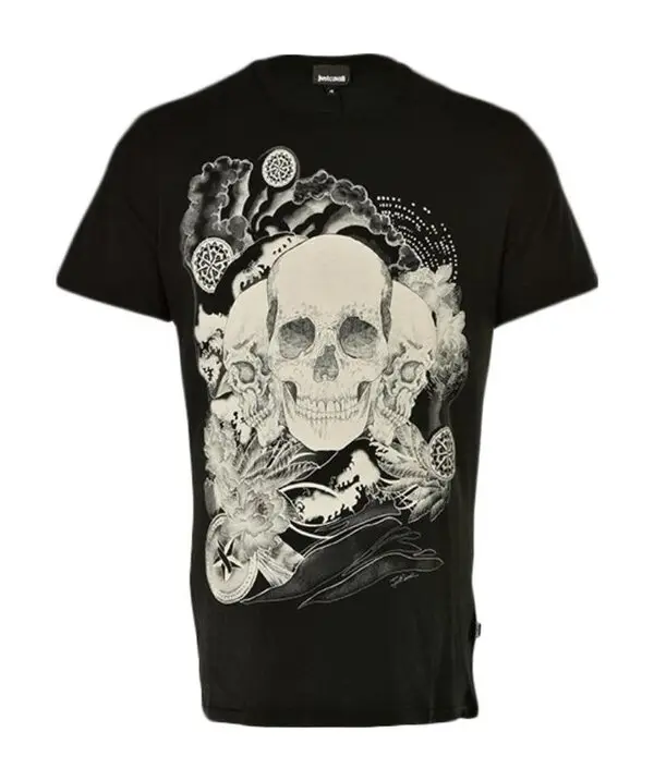 Just Cavalli Skull Printed Short-sleeved T-shirt
