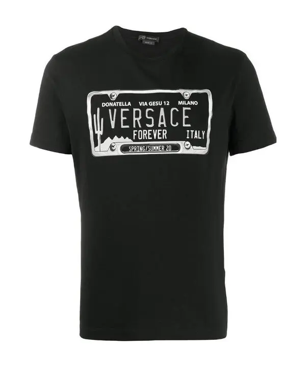 Versace Registration Plate Print T-shirt