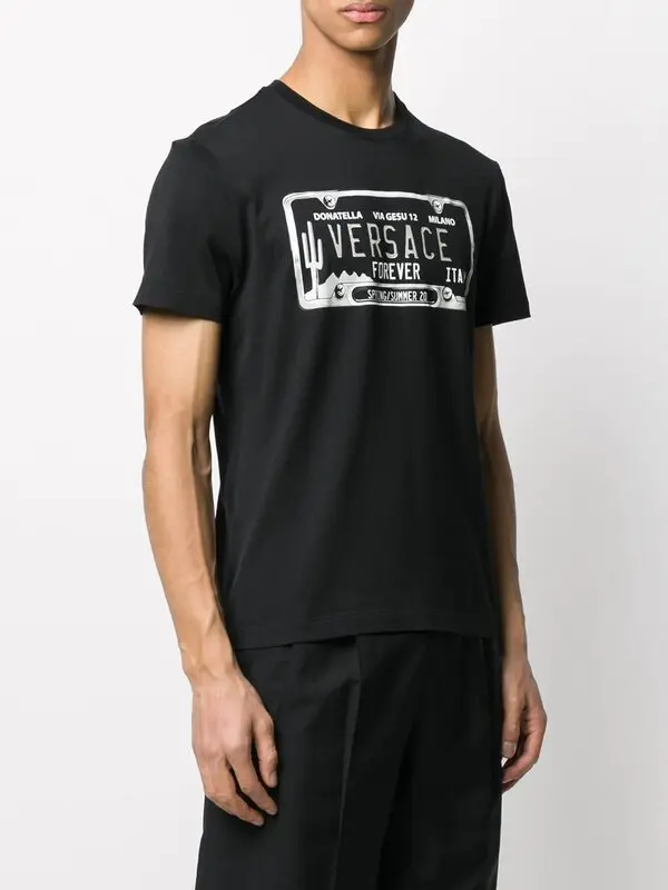 Versace Registration Plate Print T-shirt