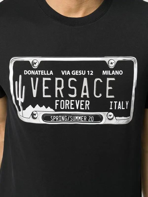Versace Registration Plate Print T-shirt