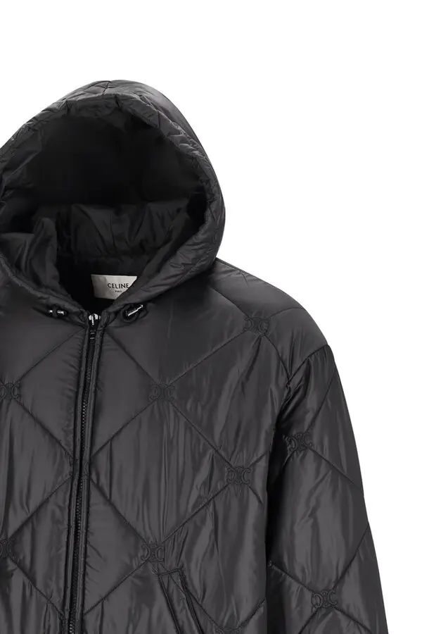 Celine Quilted Jacket In Light Nylon