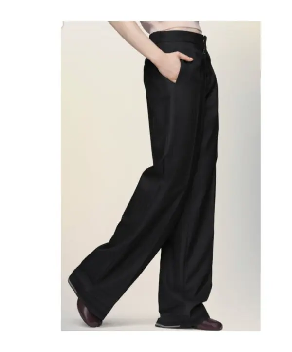 MAISON MARGIELA Wool-blend Tailored Trousers With Contrast Cuff Trim - Black