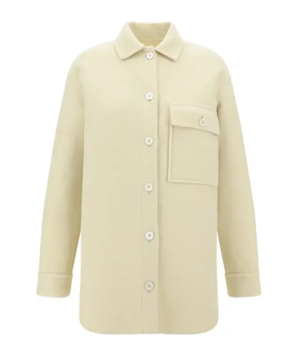 JIL SANDER Logo Jacquard Shirt Jacket - Pearl