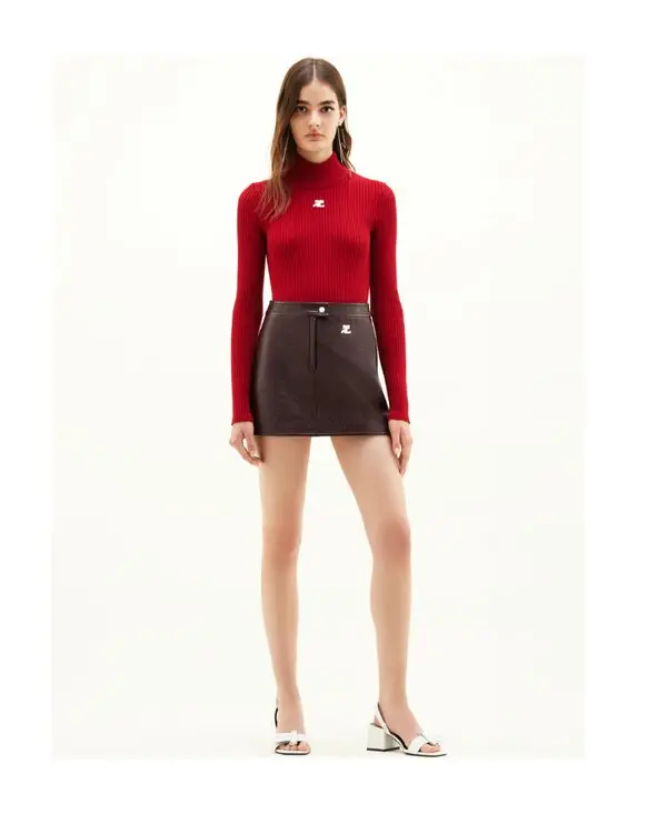 COURREGES Reedition Logo Patch Mini Skirt - Black
