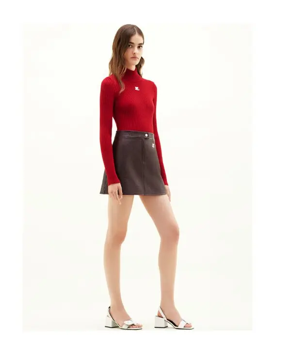 COURREGES Reedition Logo Patch Mini Skirt - Black