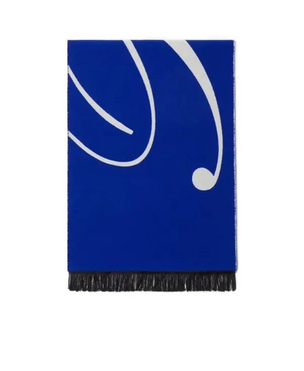 Burberry Logo Intarsia-knit Fringe-edged Scarf