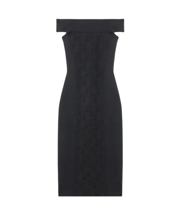 Alexander McQueen Off-the-shoulder Floral Jacquard Pencil Dress