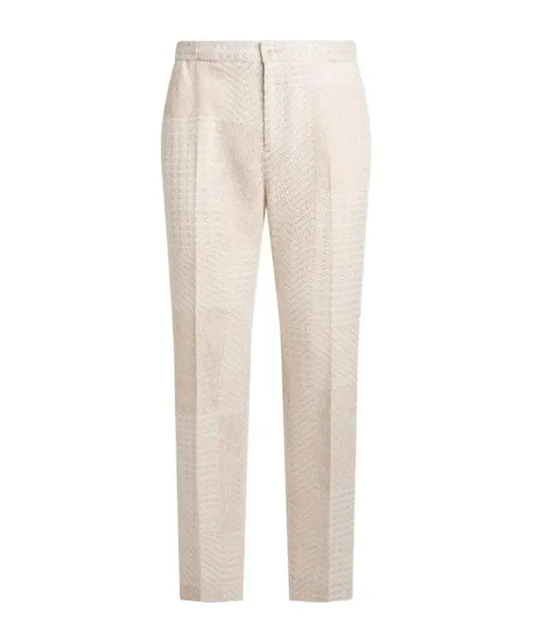 Etro Wool-blend Patchwork Trousers - Nude