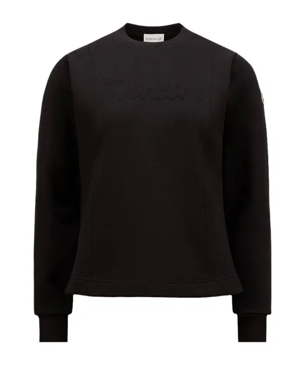 Moncler Logo Patch Crewneck Sweatshirt - Black