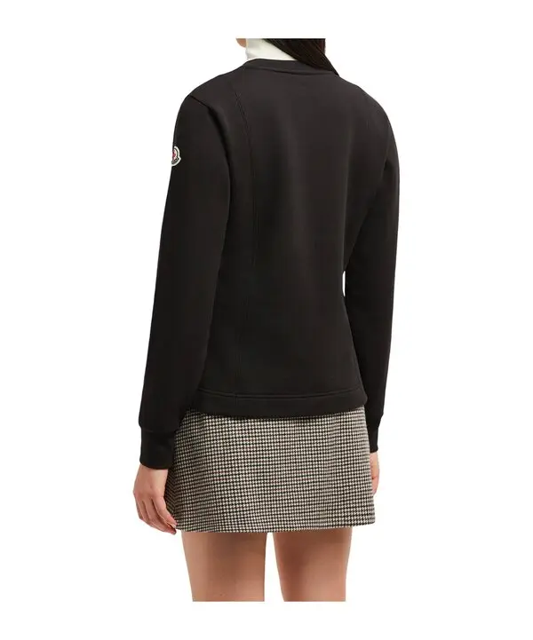 Moncler Logo Patch Crewneck Sweatshirt - Black