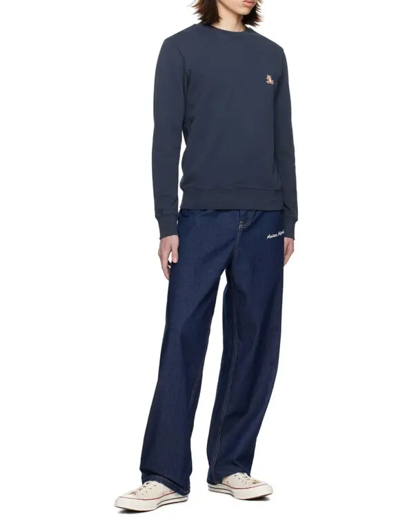 Maison Kitsuné Chillax Fox Crewneck Sweatshirt - Blue