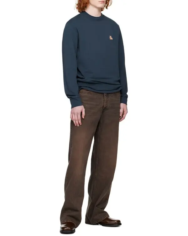 Maison Kitsuné Chillax Fox Crewneck Sweatshirt - Blue