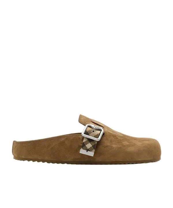 Burberry Checked Urchin Clogs - Brown