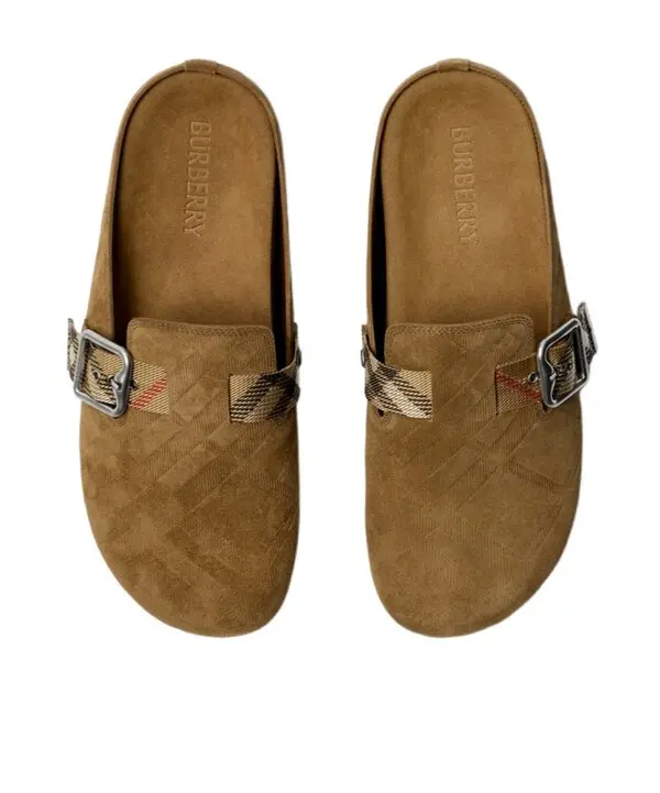 Burberry Checked Urchin Clogs - Brown