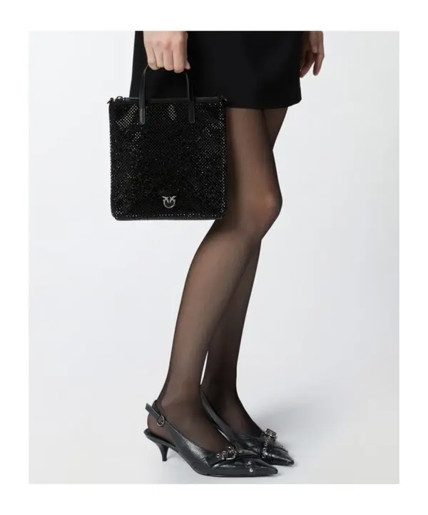 Pinko Logo Plaque Embellished Tote Bag