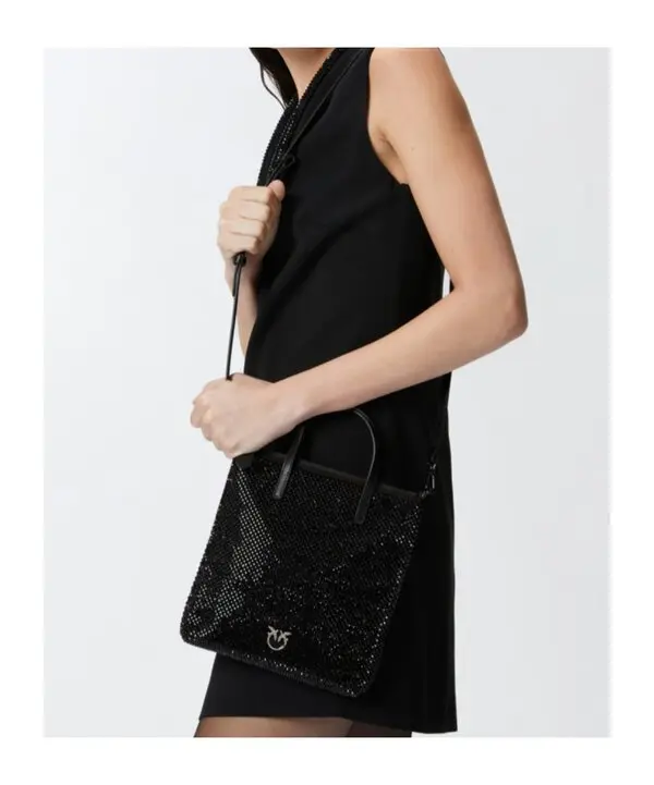 Pinko Logo Plaque Embellished Tote Bag